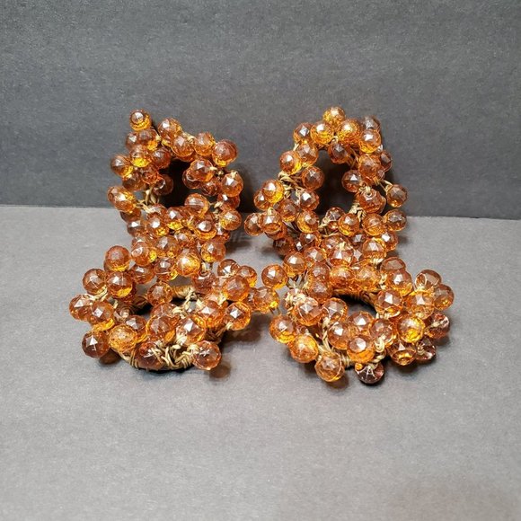 Pier 1 | Dining | Pier Beaded Napkin Rings Set Of 4 Gold Caramel Beads ...